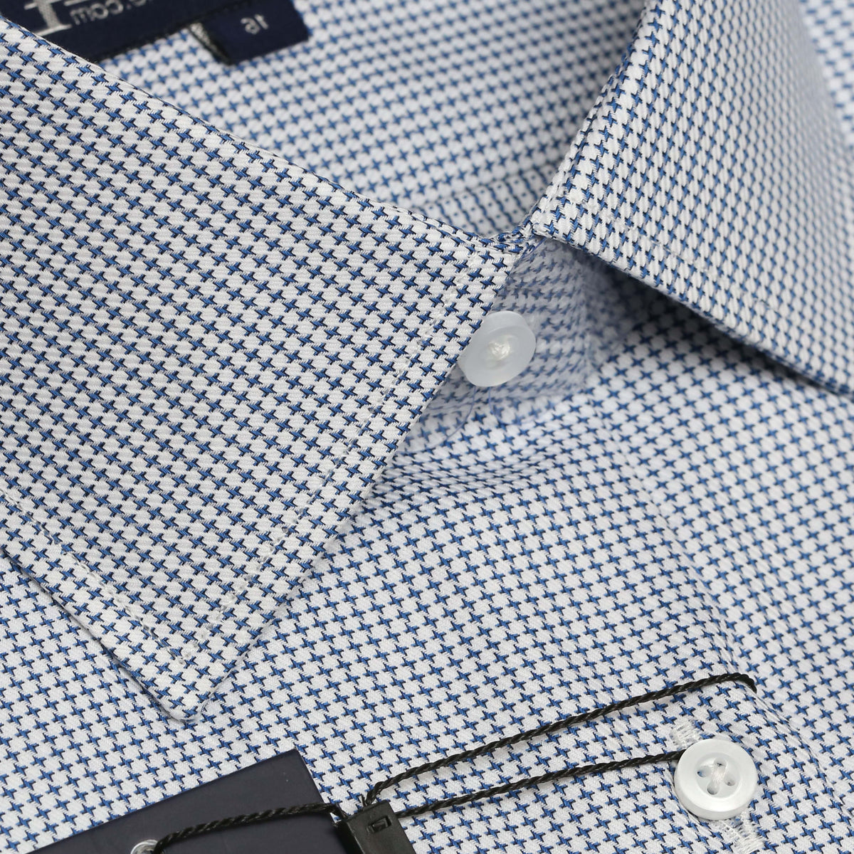 Gray & Blue Pin Check Formal Dress Shirt – fabbywear.com